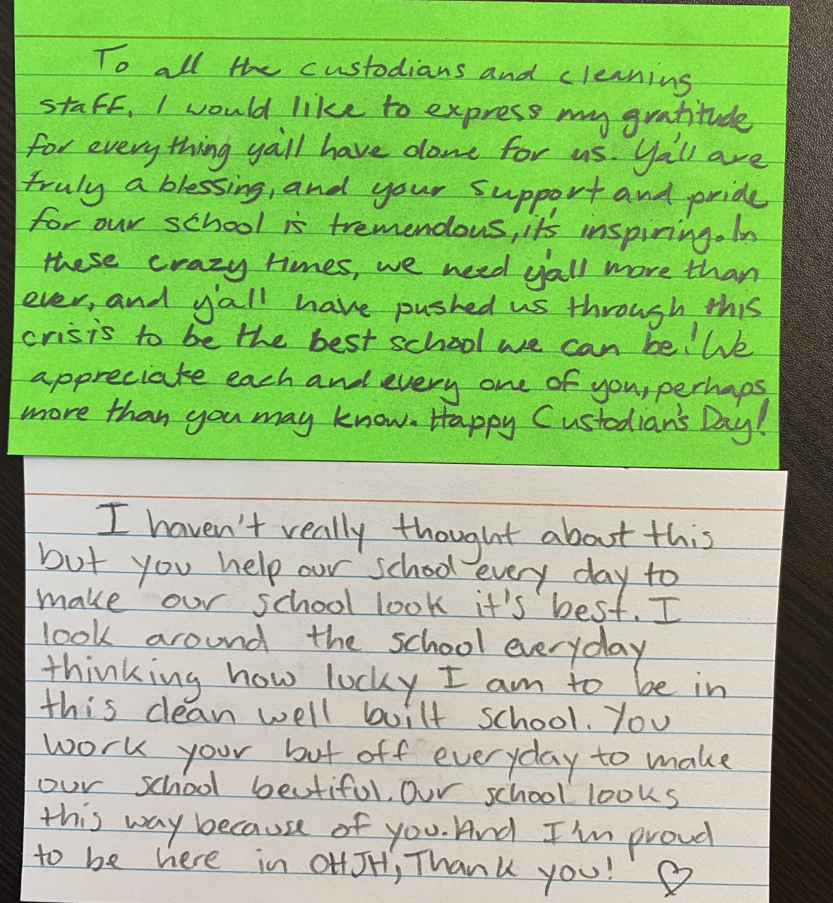 Oak Hills JH students honor their custodial staff for Custodian ...
